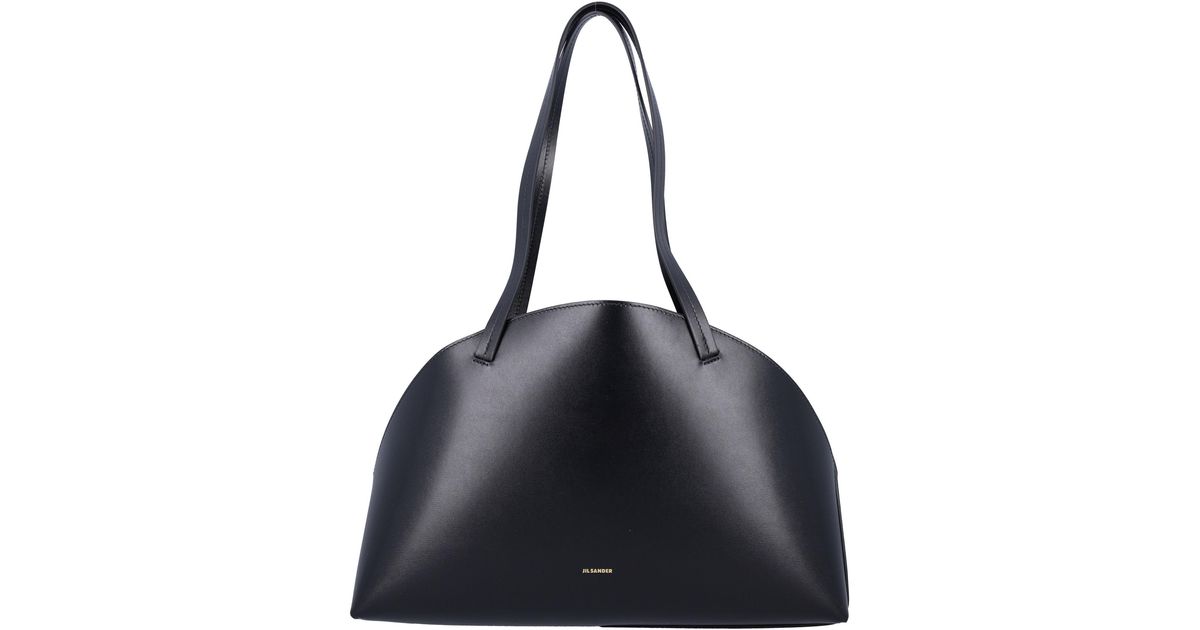 Jil Sander Curve Shoulder Medium Handbag in Black | Lyst