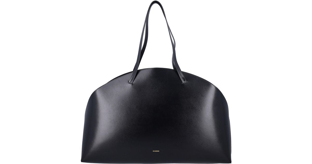 Jil Sander Curve Shoulder Large Handbag in Black | Lyst