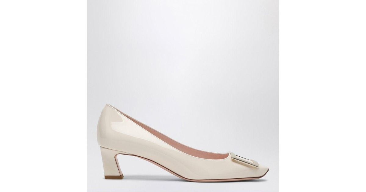 Roger Vivier Patent Leather Trompette Pumps in Natural | Lyst
