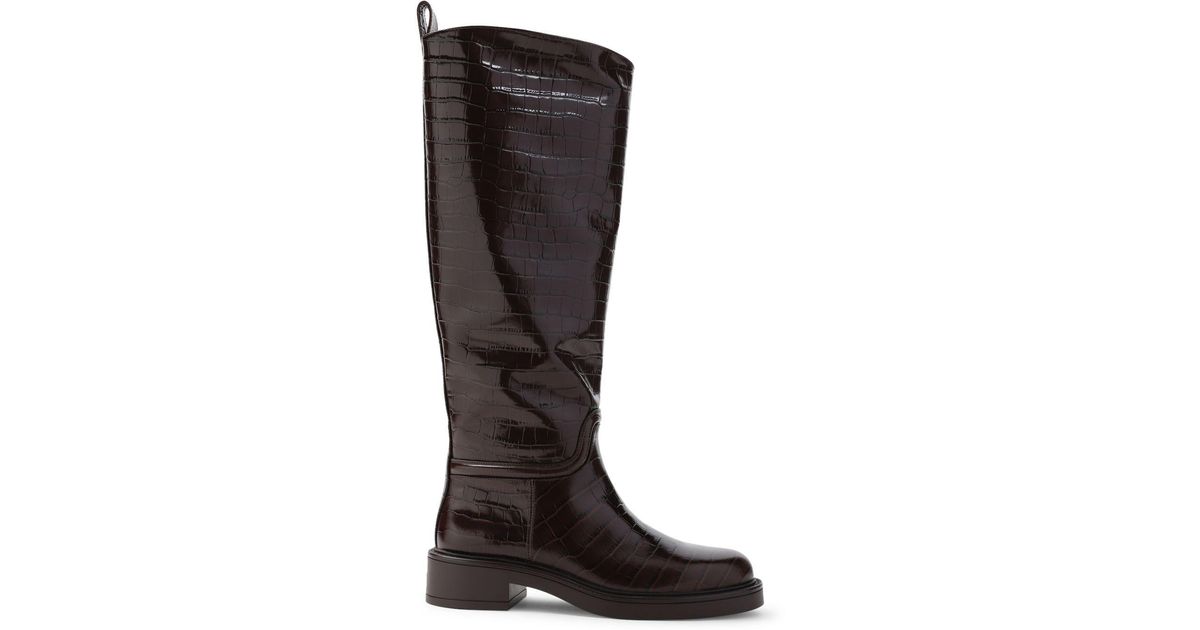 Stuart Weitzman Premium Leather Riding Boots in Brown | Lyst