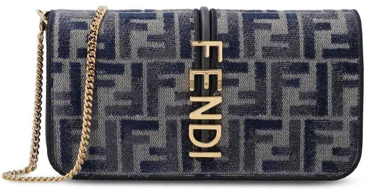 Fendi Mini Wallet On Chain in Gray | Lyst