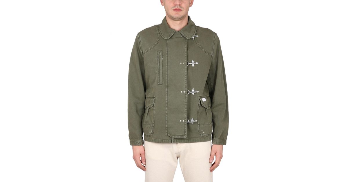 Fay Mini Jacket With 4 Iconic Front Hooks in Green for Men | Lyst