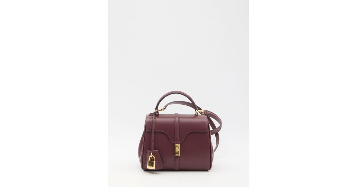 Celine Mini Handbag With-Tone Detailing in Purple | Lyst