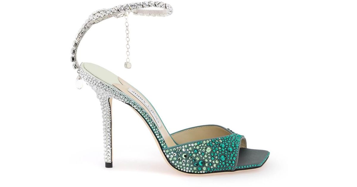Jimmy Choo Saeda Sandal 100 in Green | Lyst