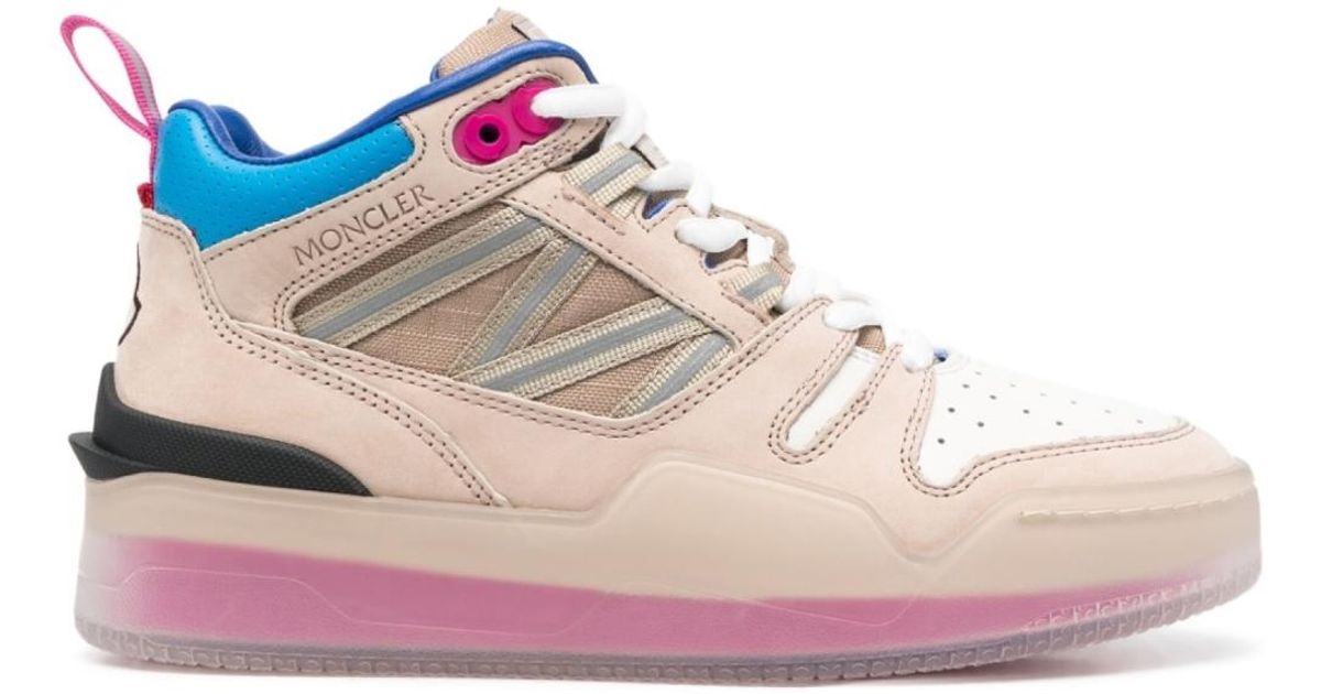 Moncler Pivot Mid Logo Sneaker in Pink | Lyst