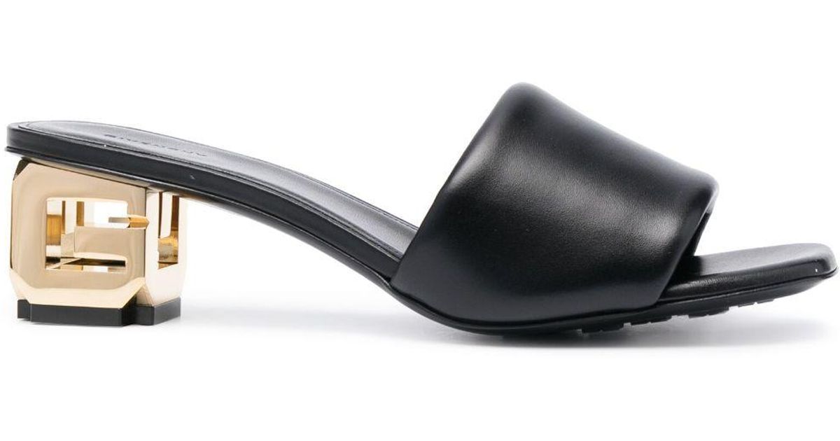 Givenchy Chic Flat Sandals With Heel And Logo Detail in Black | Lyst