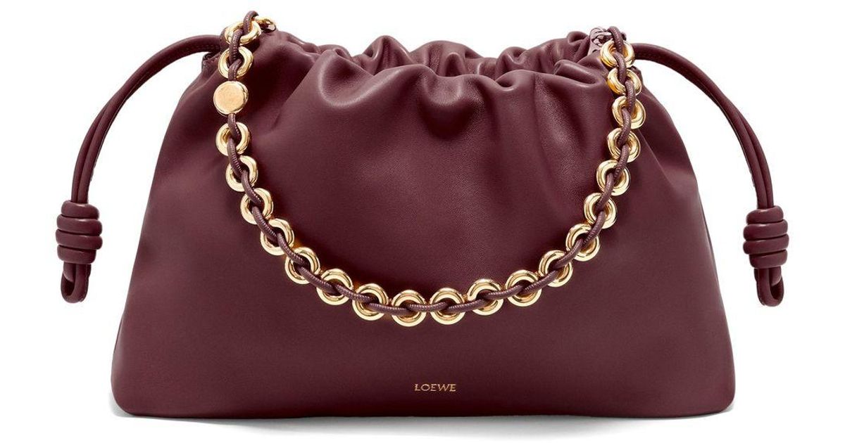 Loewe Ruched Mellow Nappa Lambskin Flamenco Purse in Purple | Lyst