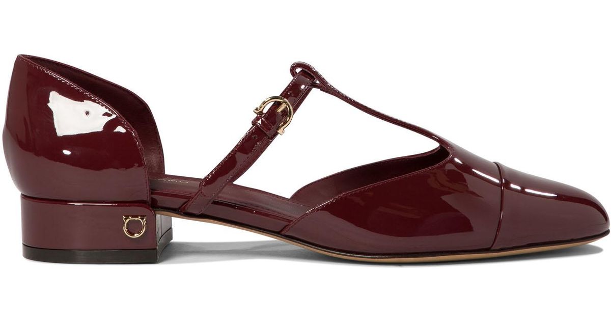 Ferragamo "Linette" Mary Jane Flats in Brown | Lyst