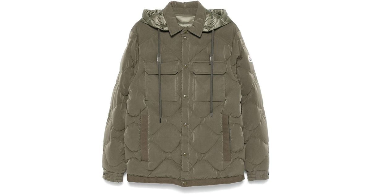 Moncler Laresei Classic Shirt Jacket For in Green for Men | Lyst
