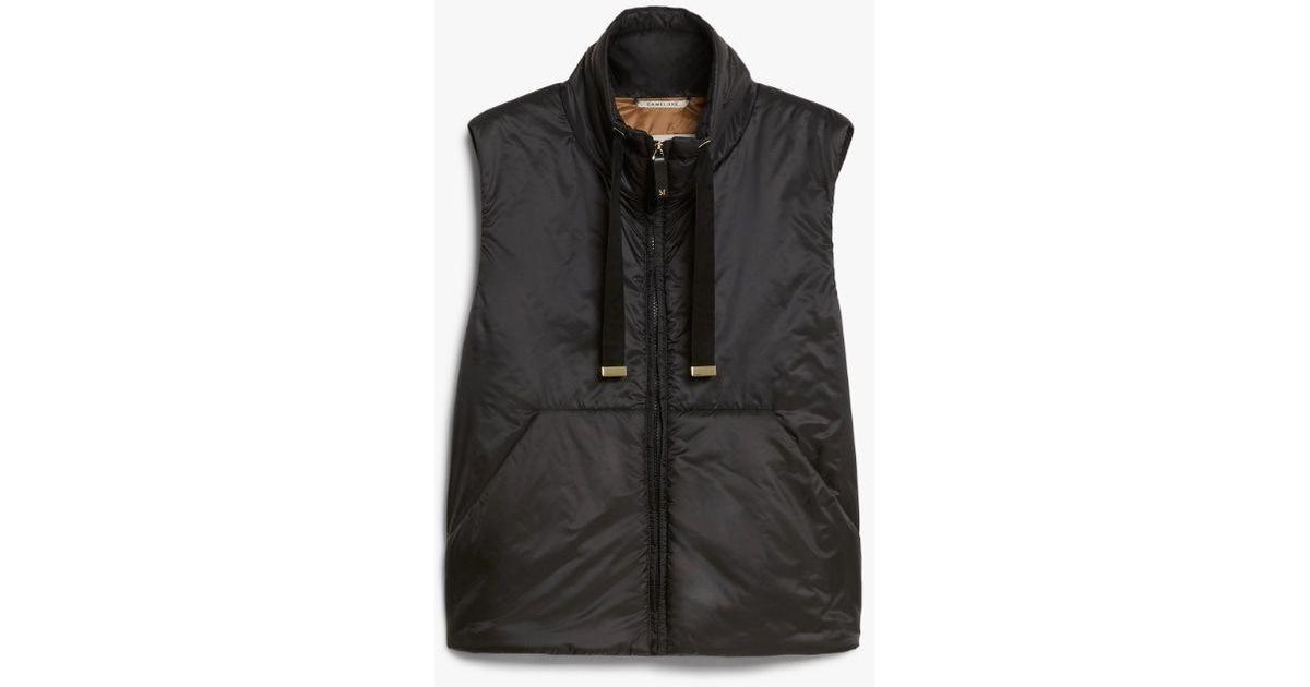 Max Mara Mini Puffer Vest For Fall 2024 in Black | Lyst
