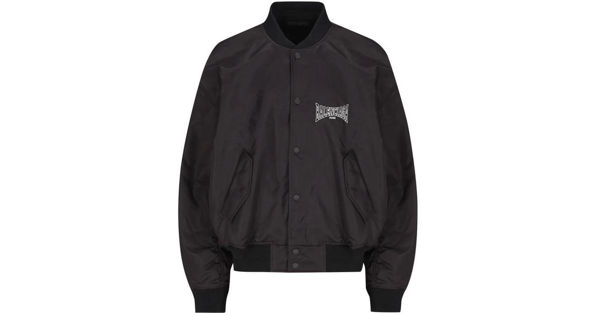 Balenciaga Varsity Jacket in Black for Men | Lyst