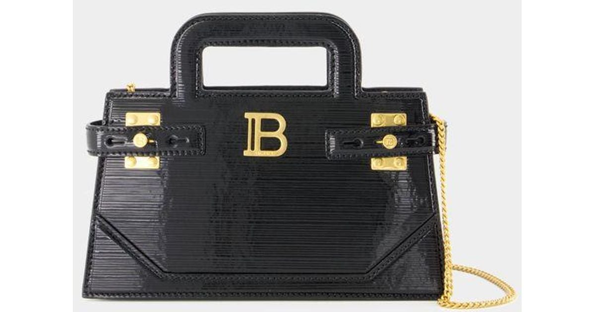Balmain Mini Top Handle Crossbody Bag in Black | Lyst