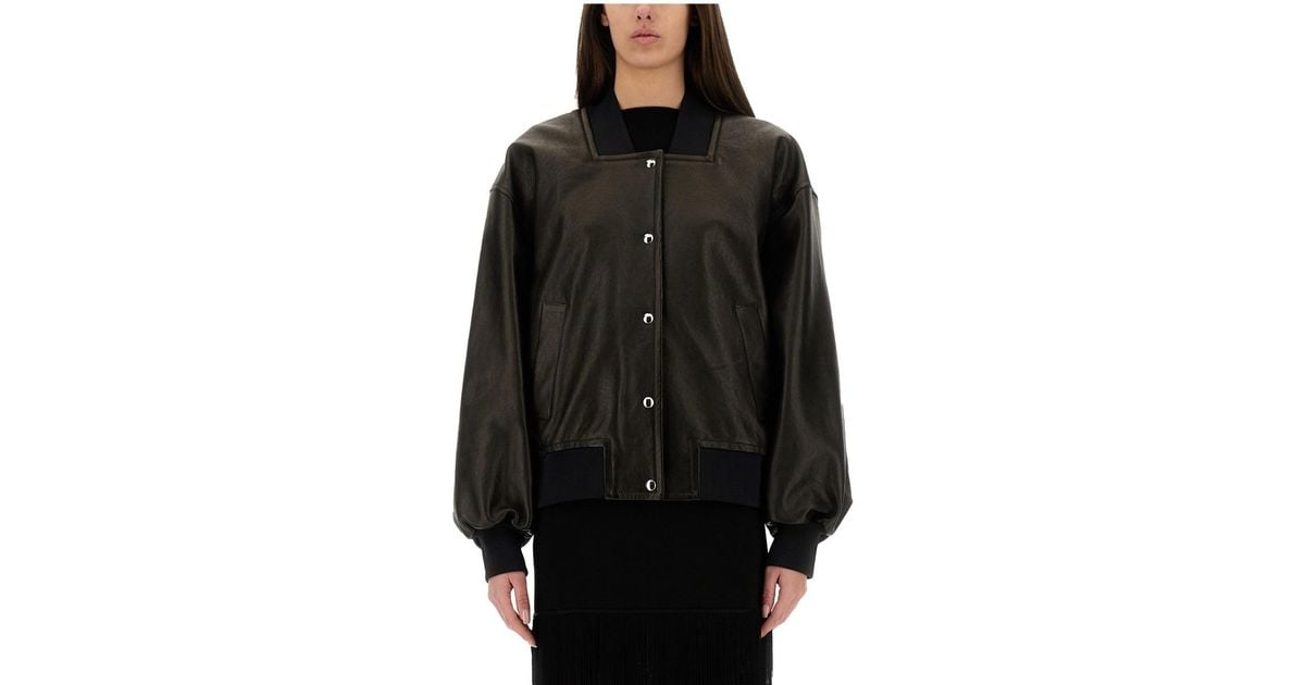 Khaite Mini Lamb Leather Jacket in Black | Lyst