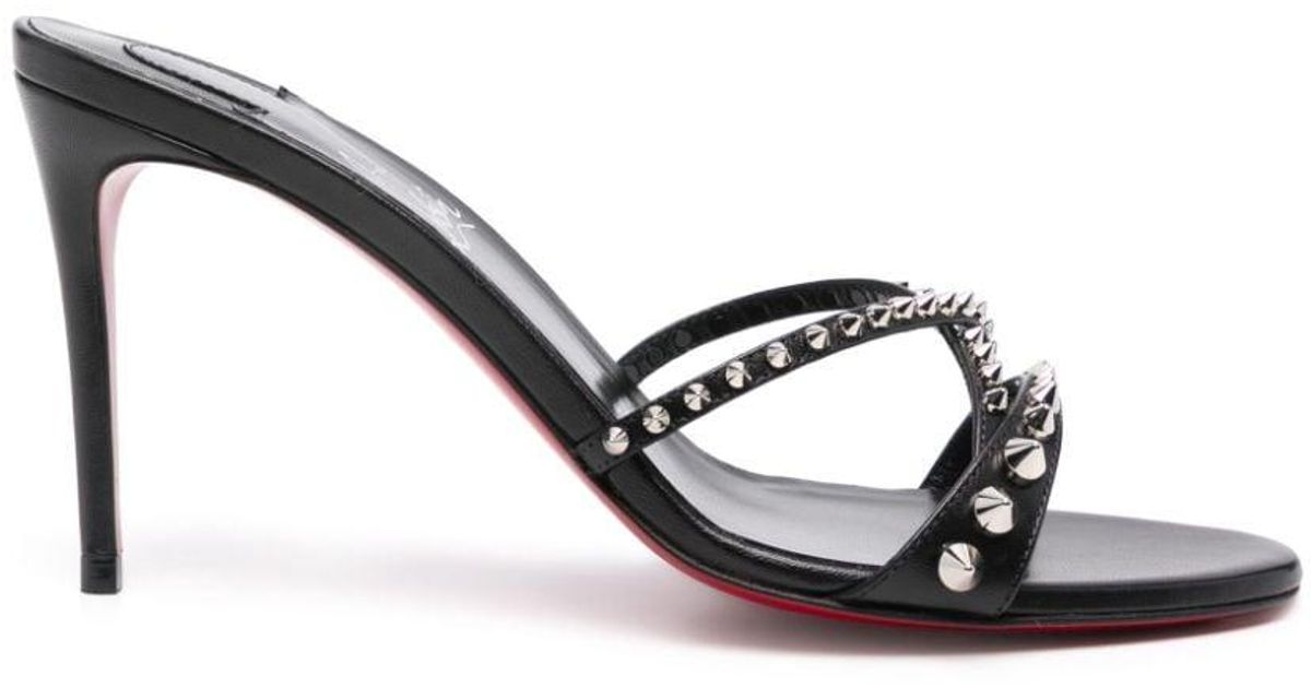 Christian Louboutin 85Mm Spiked Open-Toe Sandals in White | Lyst