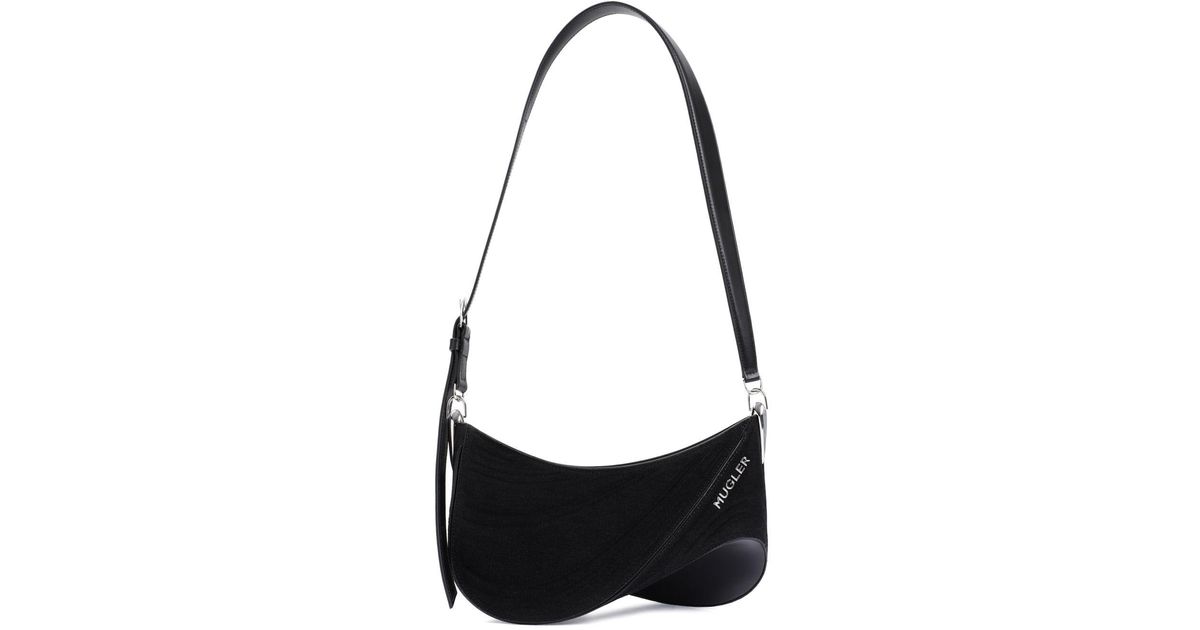 Mugler Chic Mini Curve Handbag in Black | Lyst