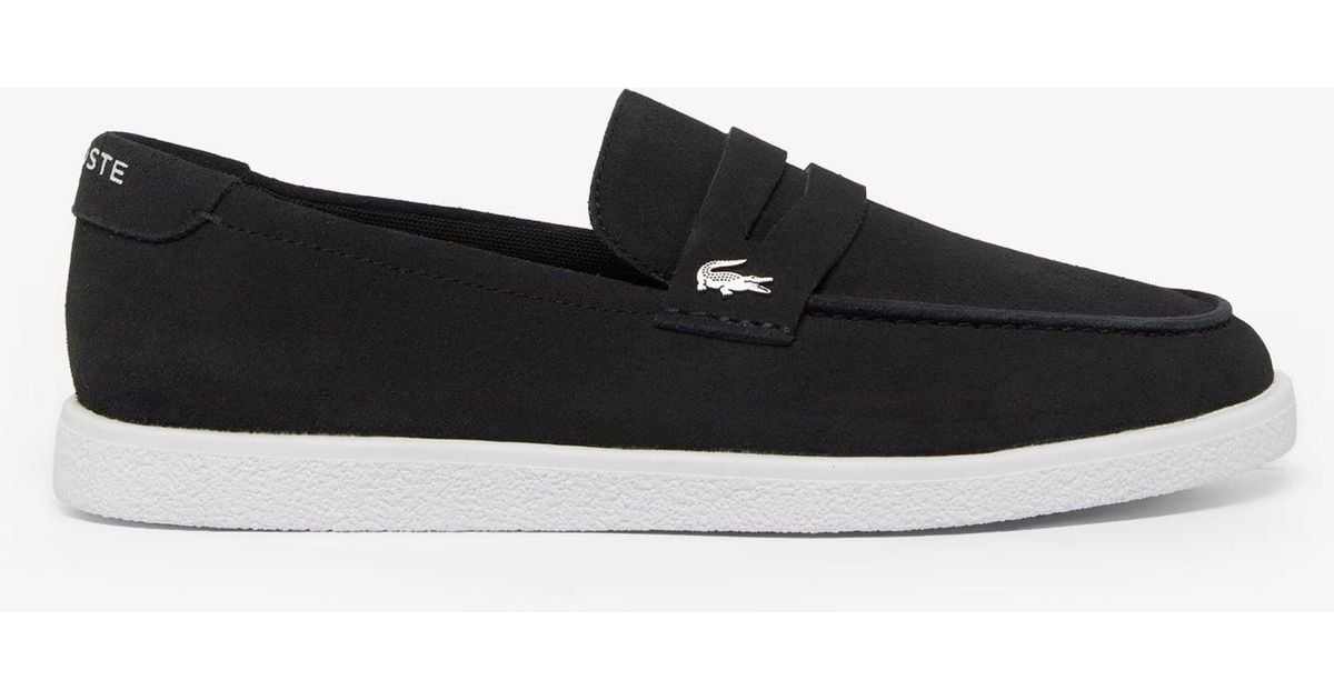 Lacoste Cochet Suede Loafers in Black for Men | Lyst