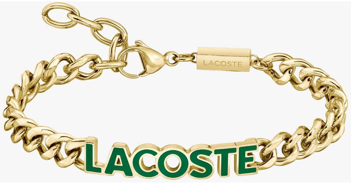 Lacoste Script Bracelet in Metallic for Men | Lyst