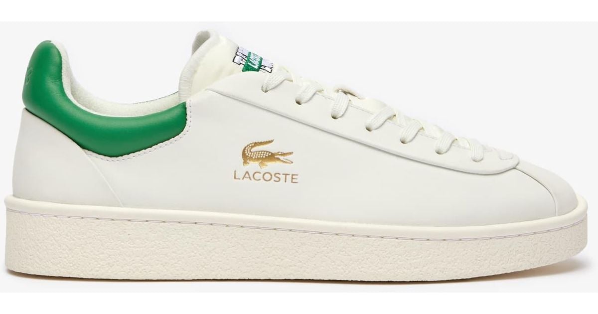 Lacoste Baseshot Premium Leather Sneakers in Green for Men | Lyst