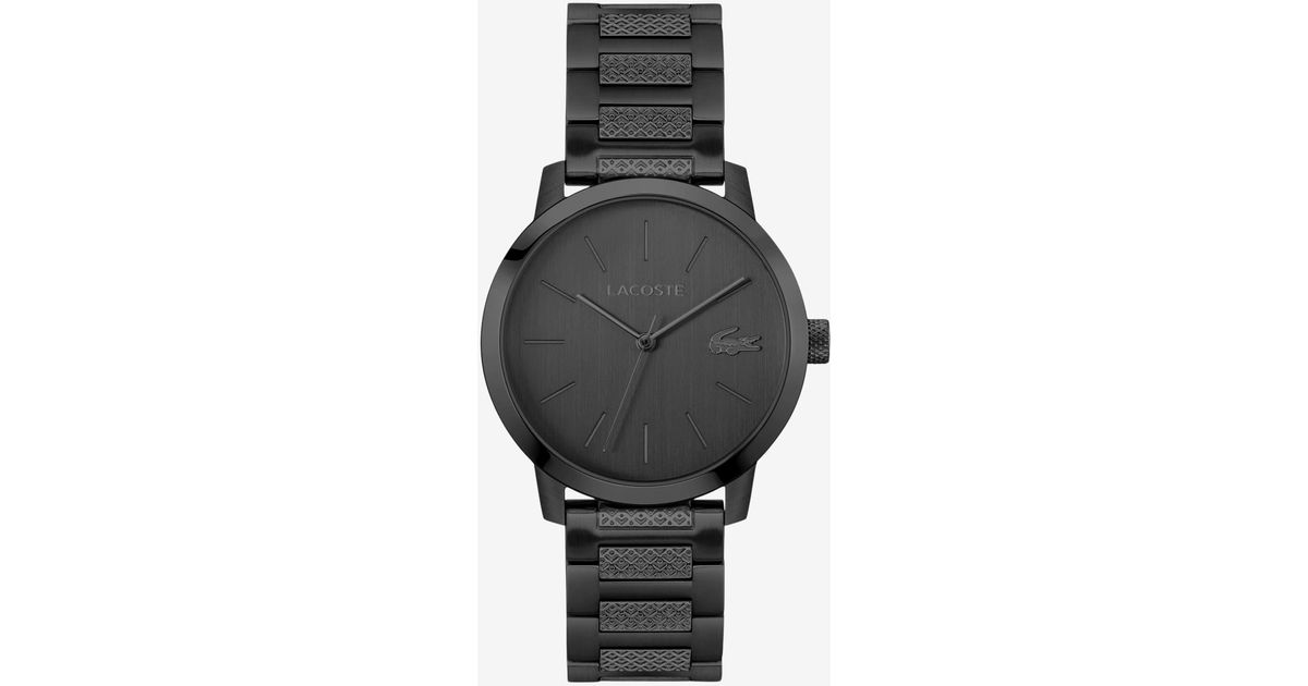 Lacoste 12.12 Metropole Steel Watch in Black | Lyst