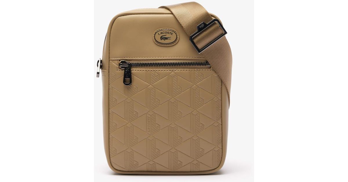 Lacoste Monogram Satchel in Natural for Men | Lyst