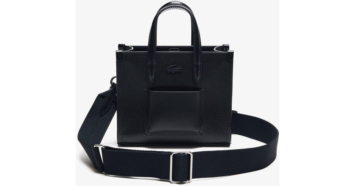 Lacoste Mini Chantaco Leather Tote in Blue | Lyst