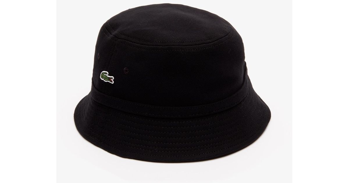 Lacoste Cotton Bob Bucket Hat in Black for Men - Lyst