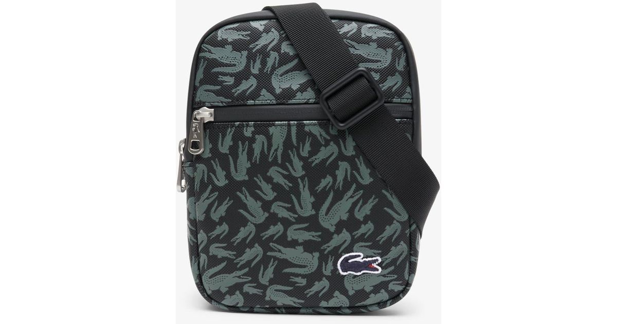 Lacoste Small Lcst Flat Satchel in Black for Men | Lyst
