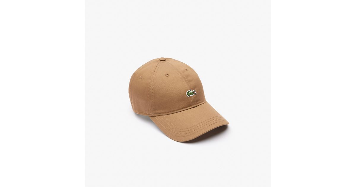 Lacoste Cotton Twill Cap in Natural | Lyst