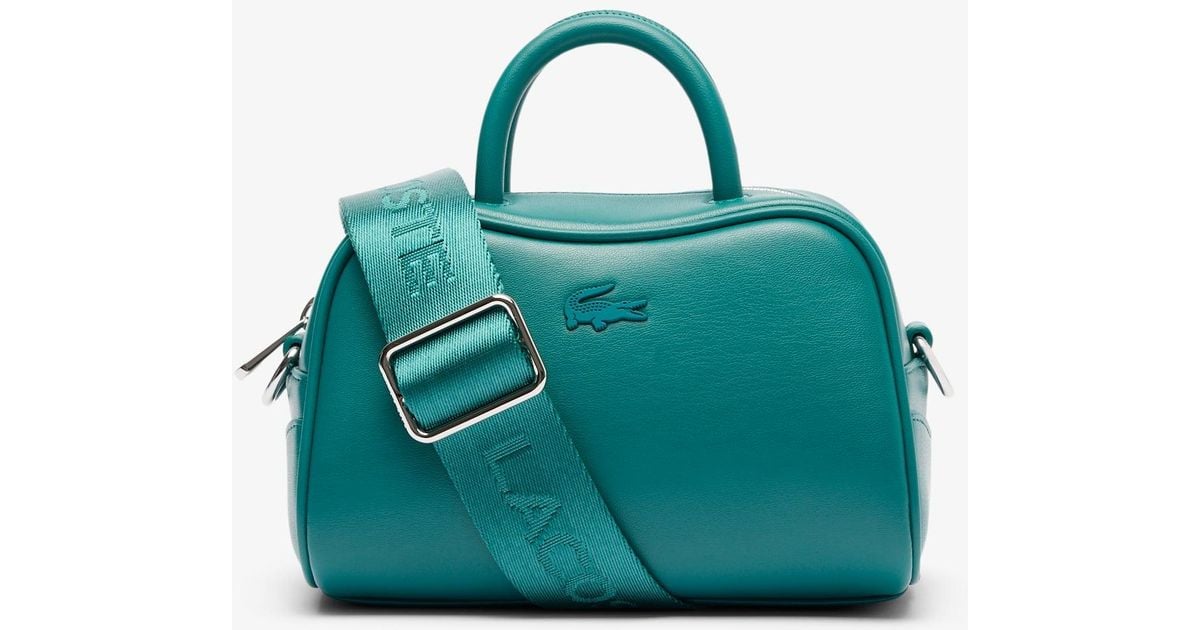 Lacoste Mini Lora Leather Bag in Green | Lyst