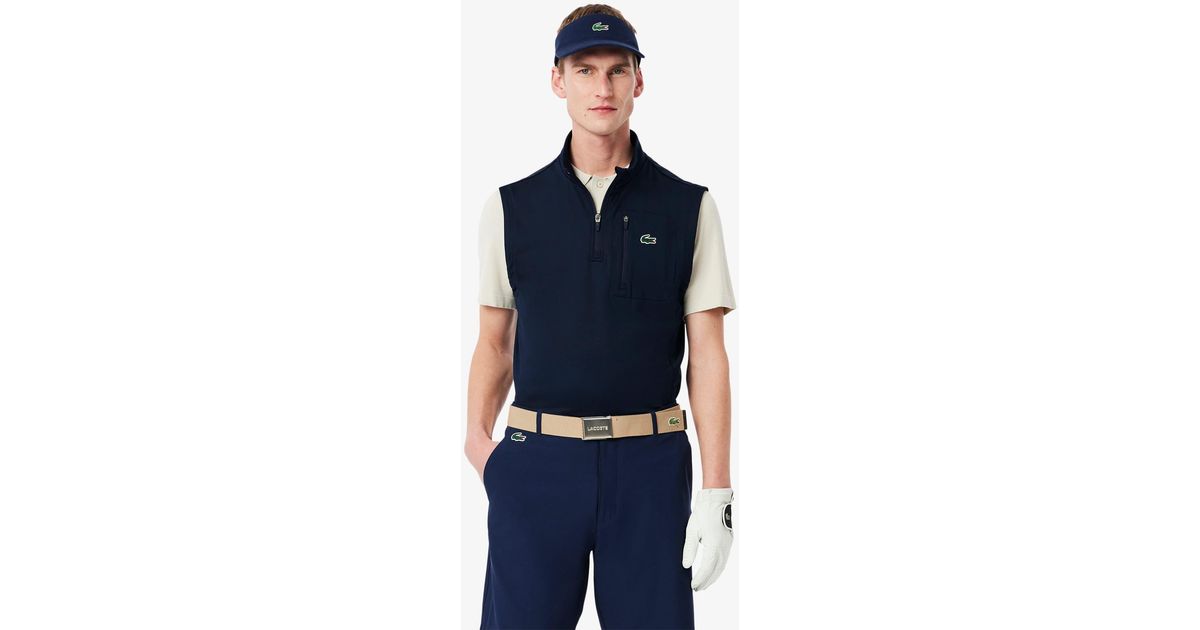 Lacoste Half-Zip Layering Golf Vest in Blue for Men | Lyst
