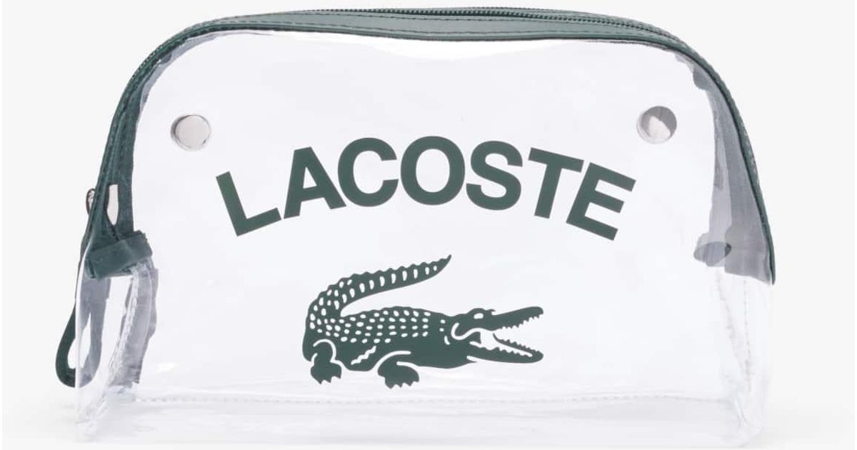 Lacoste Anna Transparent Cosmetic Bag in White | Lyst