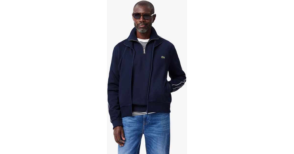 Lacoste Paris Piquã Zip-Up Track Jacket in Blue for Men | Lyst