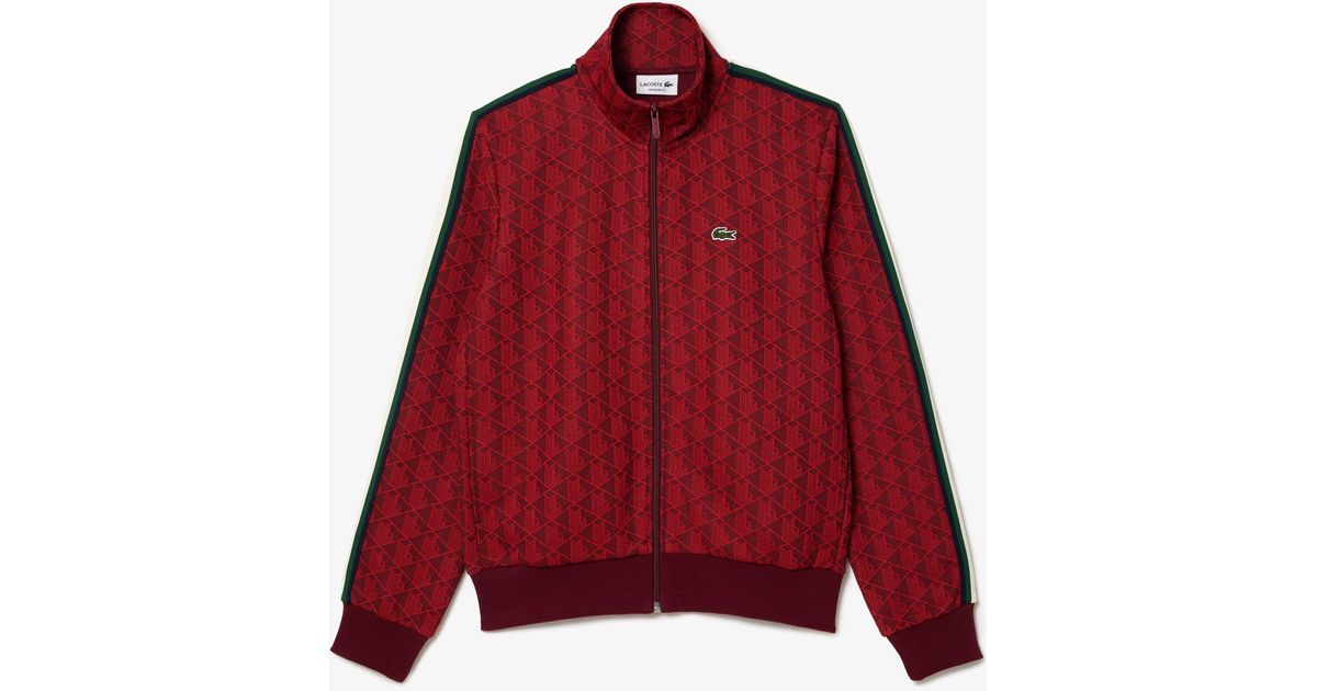 Lacoste Paris Zip-Up Track Jacket in Red for Men | Lyst