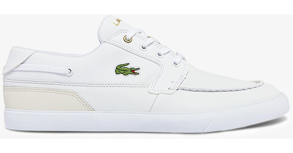 Lacoste Bayliss Deck Boat Shoes in White for Men | Lyst