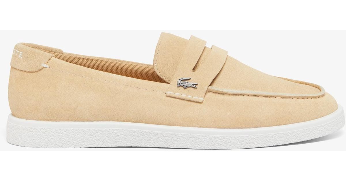 Lacoste Cochet Suede Loafers in Natural for Men | Lyst