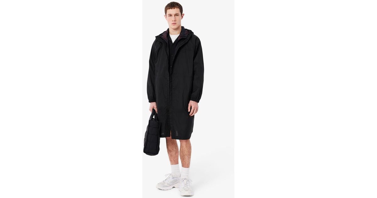 Lacoste Long Packable Water-Repellent Jacket in Black for Men | Lyst
