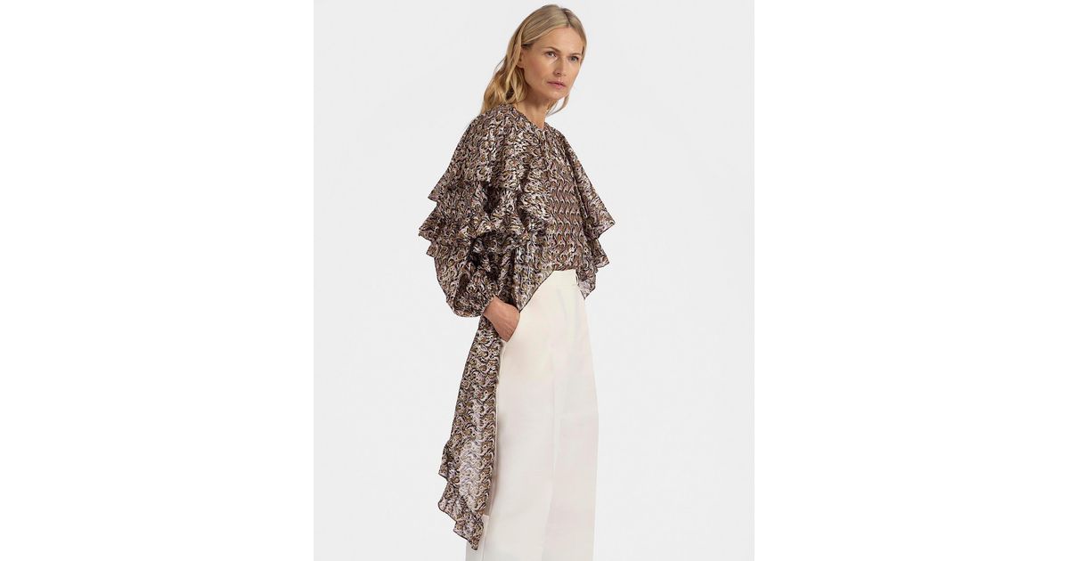 La DoubleJ Ball Drop Mini Cape in Brown | Lyst