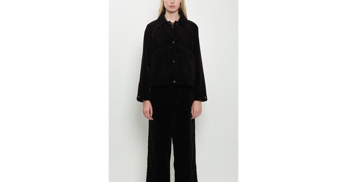 MHL by Margaret Howell Raglan Cotton Work Jacket in Black | Lyst UK