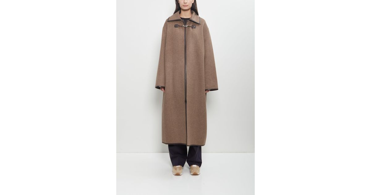 TOTEME Wool Double Clasp Coat in Brown | Lyst