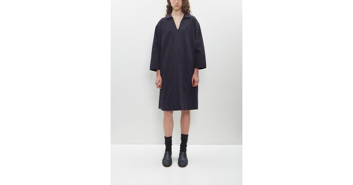 MHL by Margaret Howell Patch Pocket Smock Dress in Blue | Lyst
