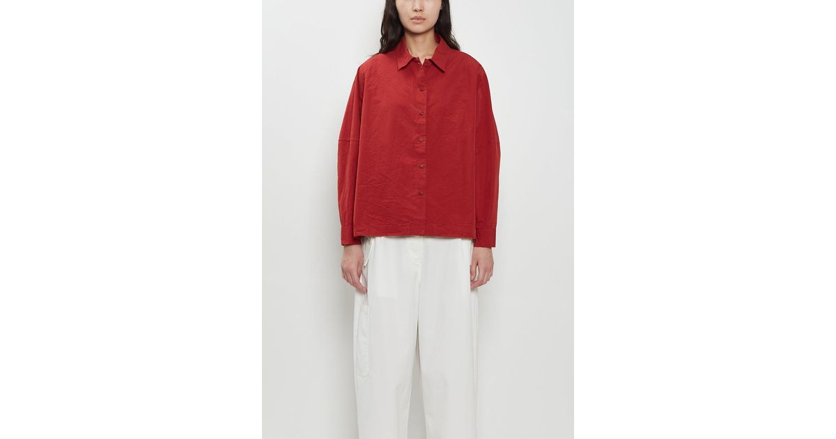 Casey Casey Elena Cotton Shirt in Red | Lyst UK