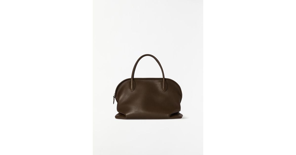 The Row Agnes Leather Bag in Brown | Lyst UK