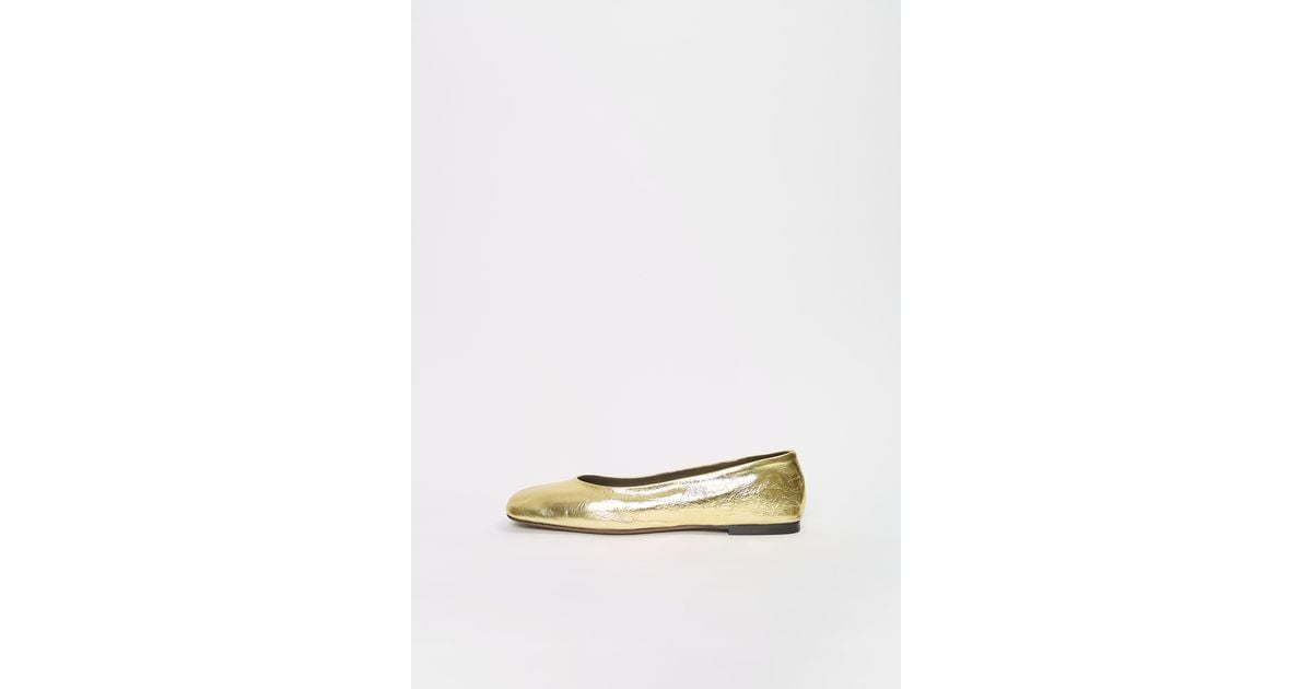 The Row Metallic Square Ballet in White | Lyst