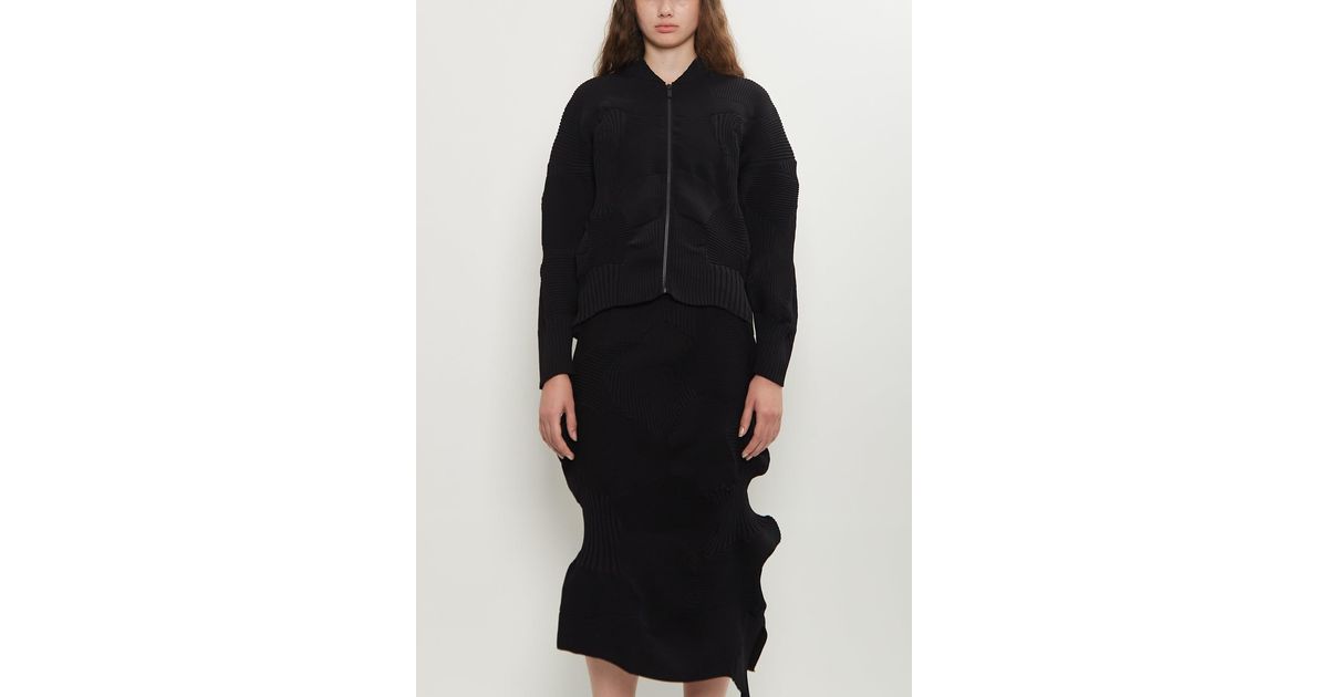 Issey Miyake Kone Kone Poly Knit Jacket in Black | Lyst UK