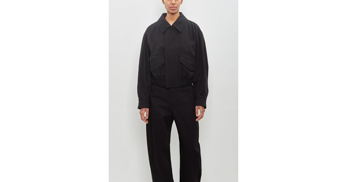 Lemaire Cotton Short Blouson in Black | Lyst