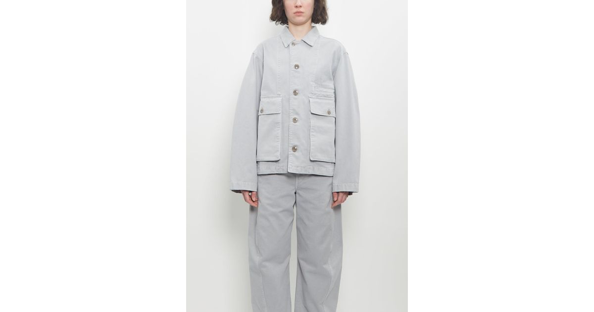 Lemaire Cotton Denim Boxy Jacket in Gray | Lyst