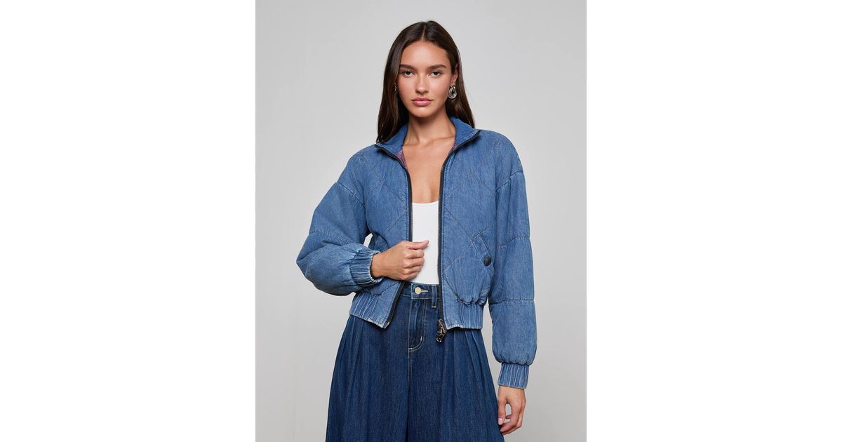 L'Agence Ryah Bomber Jacket in Blue | Lyst UK