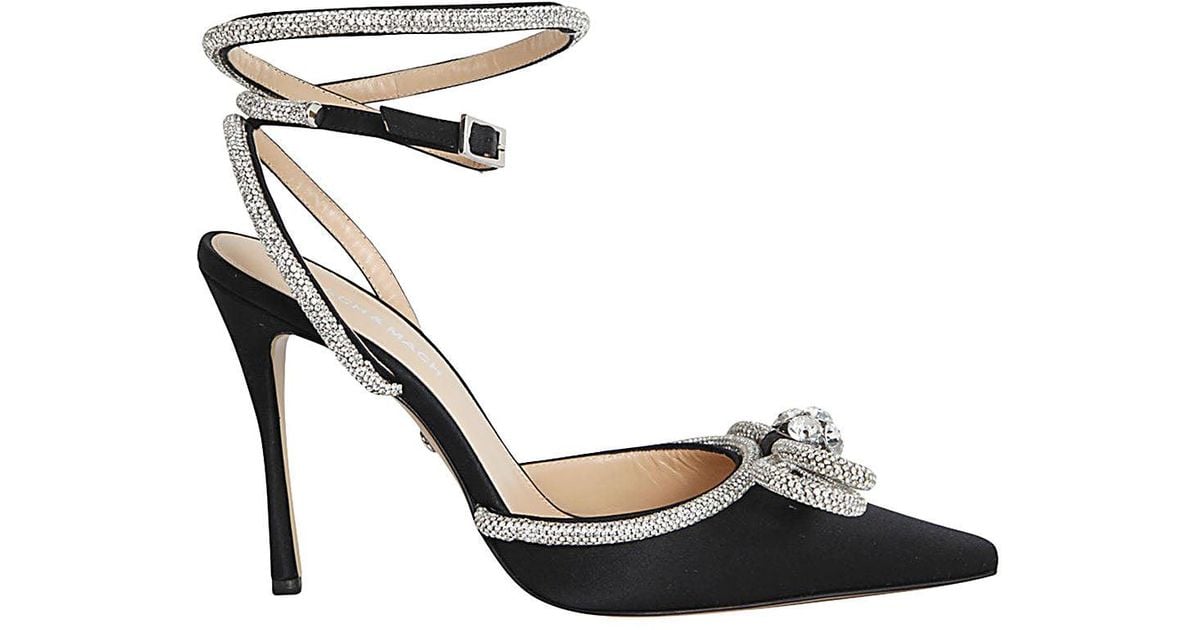 Mach & Mach Double Bow Satin High Heels Shoes in Metallic | Lyst