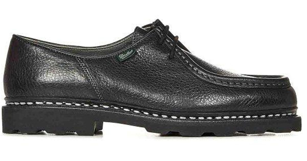 Paraboot Michael Deerskin Derby Shoes in Black for Men | Lyst