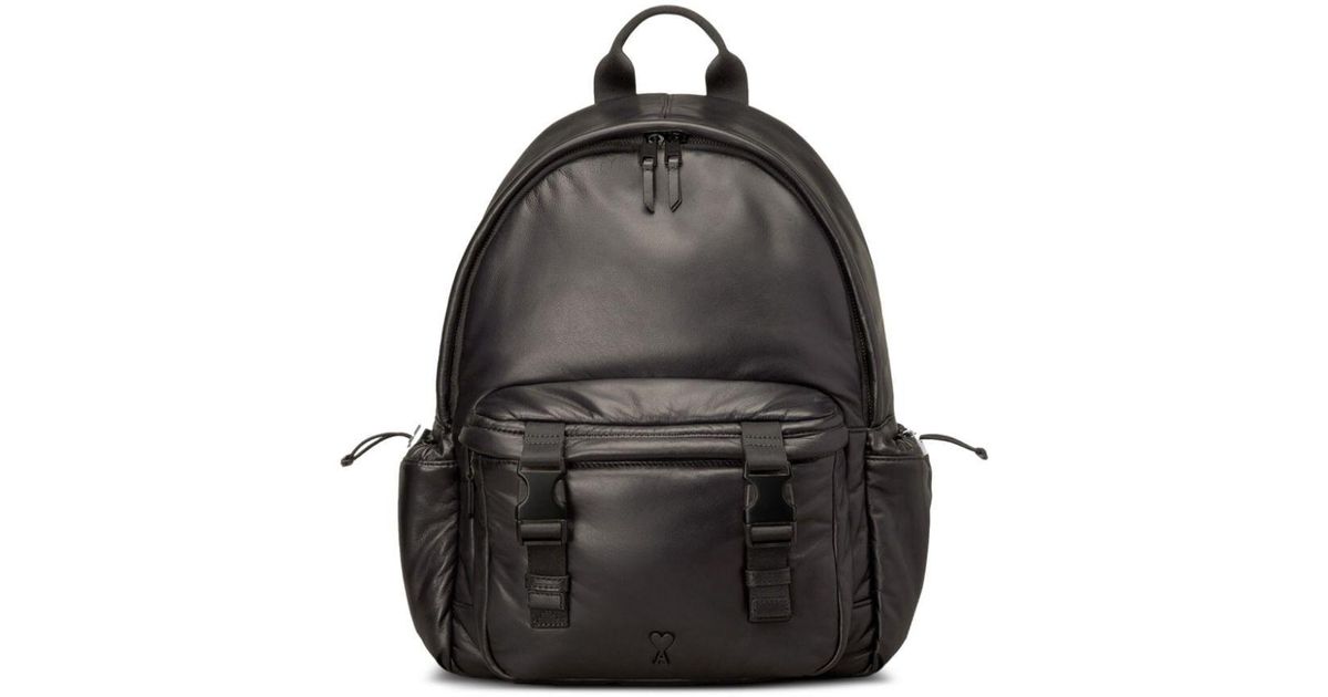 Ami Paris Ami De Coeur Backpack Bags in Black for Men | Lyst